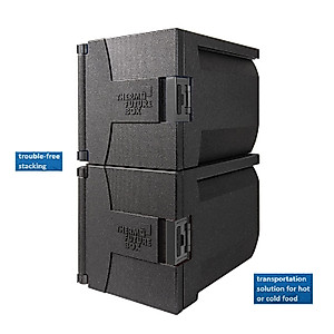 Thermo Future Box Extra Heavy Duty Food Storage Container, Hot Boxes for Catering, Insulated Pan Carrier Saver, Front Loader 1 Count, Black