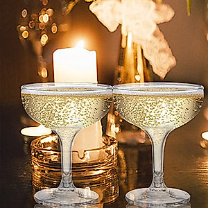 Peohud Set of 18 Coupe Cocktail Glasses, 5 Oz Unbreakable Acrylic Martini Glasses, Reusable Champagne Cups for Party, Home, Bar, Wedding, Picnic