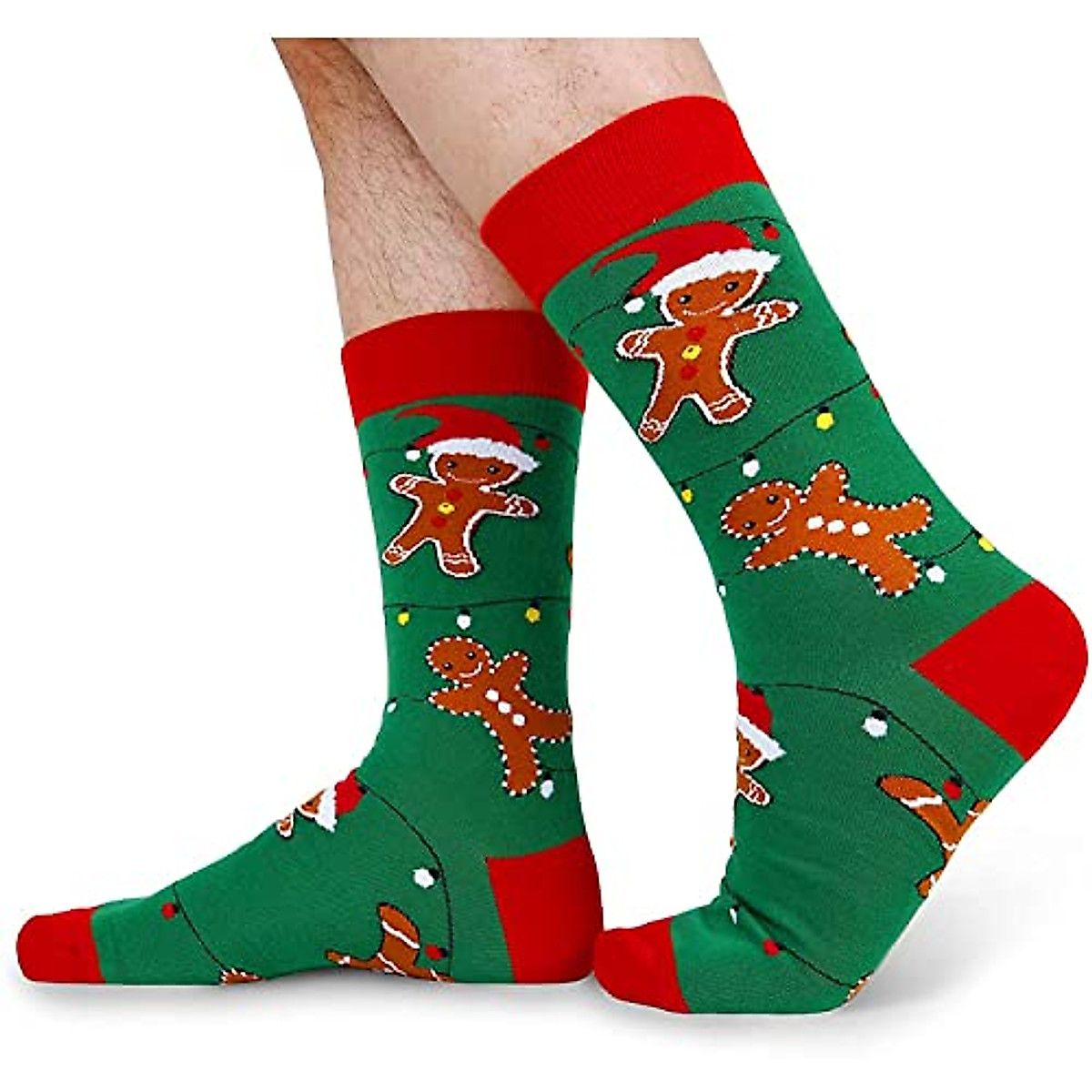 Zmart Funny Christmas Socks for Men Boys Holiday Socks Gingerbread Socks, Gingerbread Gifts Stocking Stuffers for Teen Boys Secret Santa Gifts Christmas Gifts 2 pairs