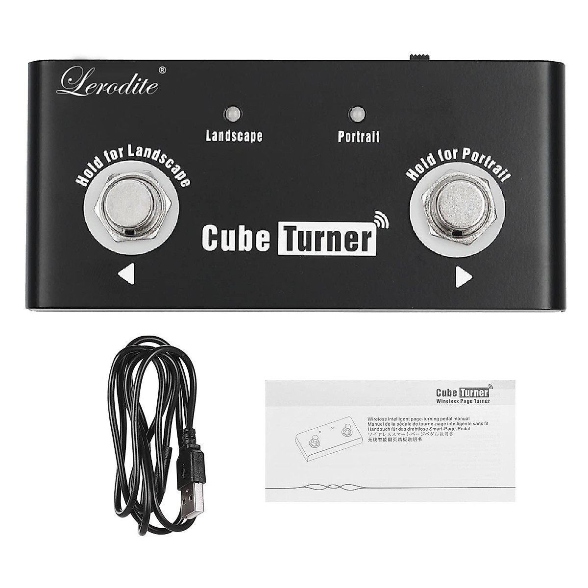 Lerodite Page Pedal Turner, External Pedal Controller,Music Score Control the Turning Function Page Up Page Down for Guitar Effect Pedal,Tablet,Mobile Phone