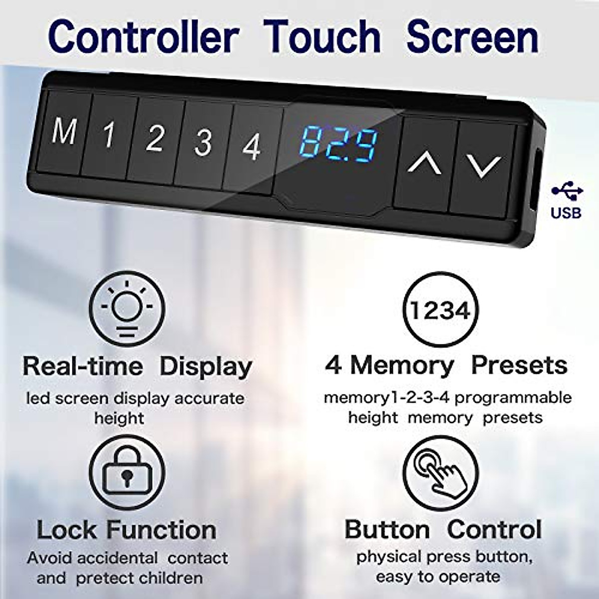 AIMEZO Split Top Electric Standing Desk Dual Motor Height Adjustable Desk Mobile Stand Up Workstation with Table Top (Birch Top+White Frame)