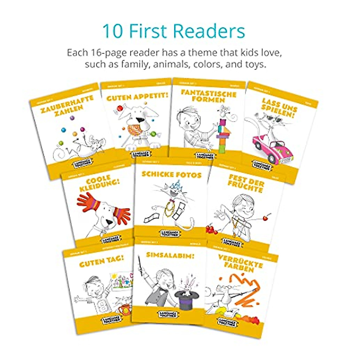 German for Kids: Beginner Learning Set of 10 First Reader Books with Online Audio and 100 Words: Learn German for Kids Ages 3-8, Set 1 by Language Together