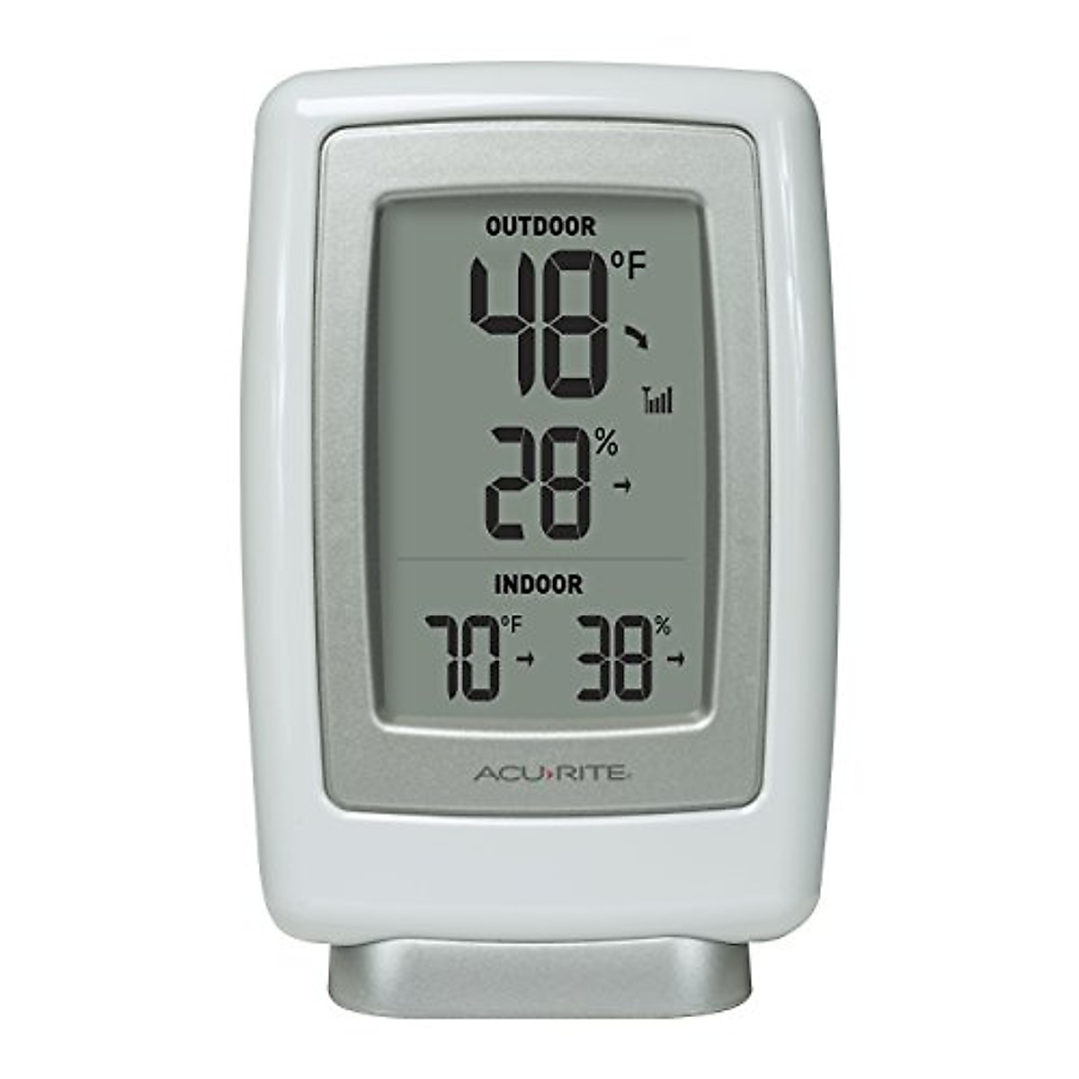 AcuRite 00611 Indoor Outdoor Thermometer with Wireless Temperature Sensor & Hygrometer White Small