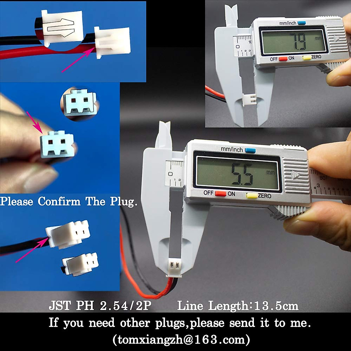 Rechargeable Lithium Ion Battery Pack - VIDAR 7.4V 8800mAh High Capacity Li-ion Battery Pack with JST PH2.54/2P Plug-in(Customizable) for Electronics,Toys,Lighting,Equipment
