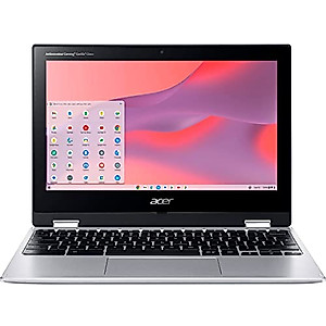 Acer Chromebook Spin 311 Convertible 2-in-1 Laptop, 11.6'' HD IPS Touch Screen, MediaTek MT8183C 8-Core Processor, 4GB RAM, 64GB eMMC, Webcam, 10-Hour Bettary, Chrome OS, Pure Silver/Saz USB Cable