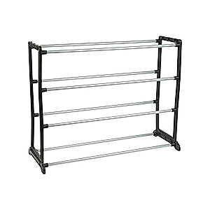 Simplify Stackable Shoe Rack | Holds 12 Pairs of Shoes | Maximize Closet & Bedroom Space | Good for Sneakers | Boots | Loafers | Heels | Slippers | Black
