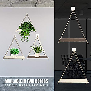 Hanging Shelves for Wall White Wood Shelf Rustic Storage Rack Home Decor Plants Photos Decorations Display for Living Room Bathroom Bedroom Kitchen Apartment Office Mounted Floating Shelves