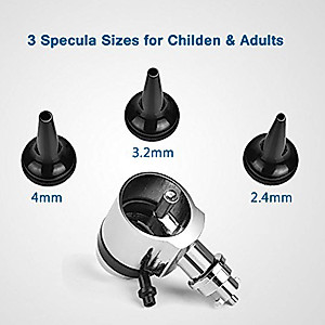 Ear Otoscope Kit - 4X Magnifying Ear Scope with Lights Endoscope Diagnostic Medical Instrument Otoscope - 3 Speculum Tips Inspect Ear for Children, Adults, Doctors, Veterinary, Pets Screening