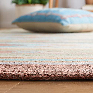 SAFAVIEH Cotton Kilim Collection Accent Rug - 4' x 6', Brown & Ivory, Handmade Southwestern Boho Tribal Cotton, Ideal for High Traffic Areas in Entryway, Living Room, Bedroom (KLC301T)