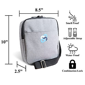 SOLIT Smell Proof Bag with Combination Lock | Activated Carbon Lining | Odor Proof Material | Crossbody Sling Bag | Waterproof Shell | Medicine Bag | Advanced SBS Zipper
