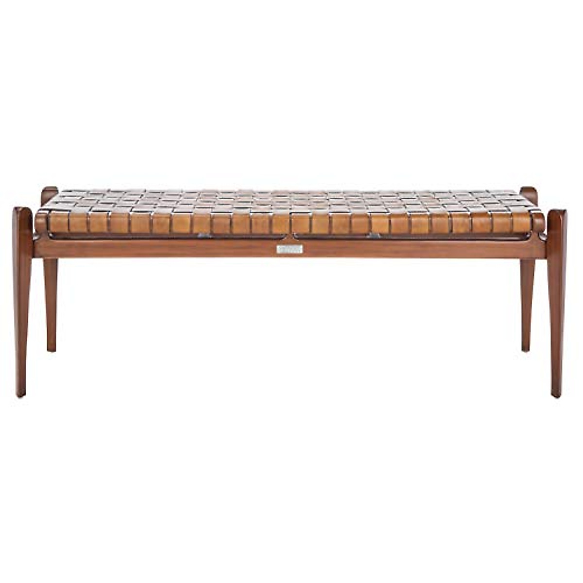 Safavieh Couture Home Dilan 47-inch Brown and Light Brown Leather Weave Bench