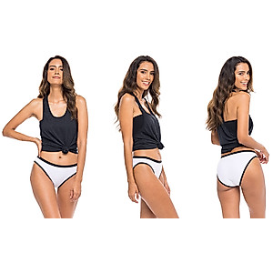 Sexy Basics Women’s 12 Pack Bikini Brief Panties | Ultra-Soft & Silky Nylon -Spandex Stretch Underwear