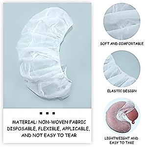 100 Pieces Disposable Headrest Covers Disposable Massage Covers Massage Headrest Covers Non-Sticking Cradle Cover Non-woven U-shaped Cradle Cover for Massage Tables, 14.2 x 13 Inch, White