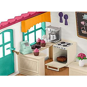 Schleich Horse Club 66-piece Horse Rider Café Playset with Horse Toy and Horse Accessories for Kids Ages 5-12