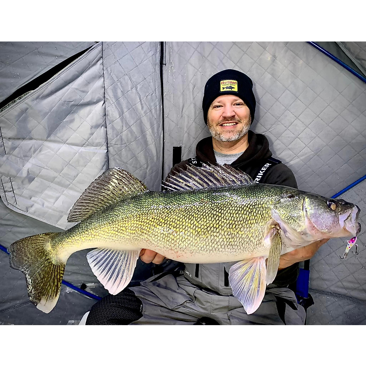 Northland Fishing Tackle Puppet Minnow Darting Fishing and Ice Fishing Lure for Walleye, Pike, Trout, and Panfish, UV Green Perch, 1/4 Oz, 1/Cd