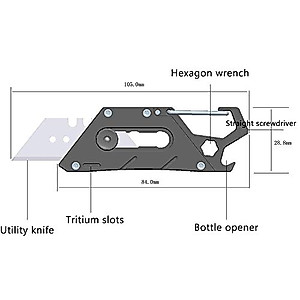 RovyVon Utility Knife, Retractable Razor Blade, Titanium Box Cutter Locking Razor Knife, EDC Knife Mulititool(V10,Sandblasted Grey)