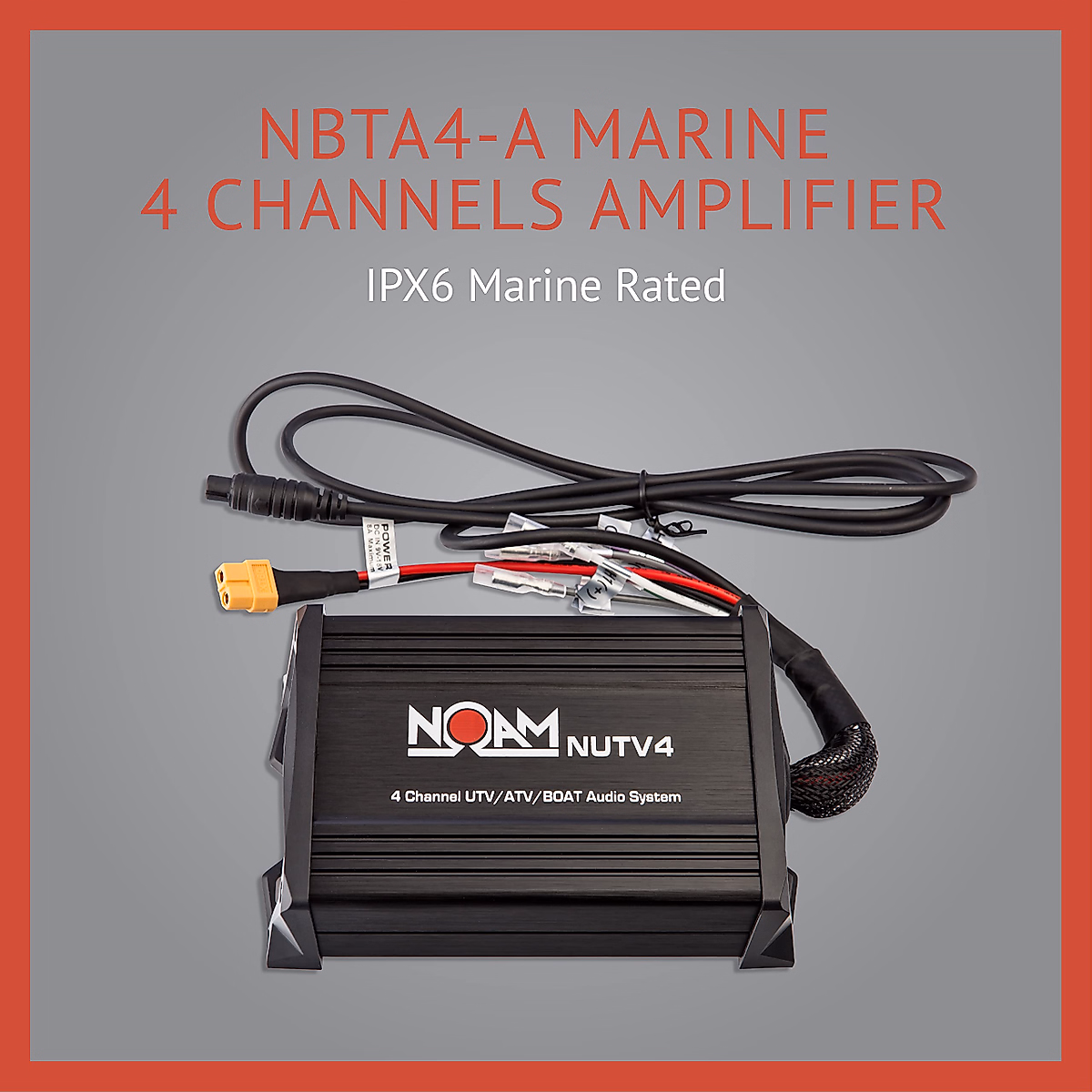 NOAM NUTV4 Quad - 4 Channels Marine Bluetooth ATV/Golf Cart/UTV Speakers Stereo System