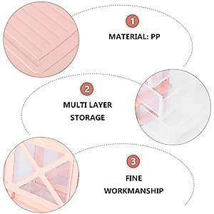 Yardwe 1Pc Drawer Organizer 3 Layers Drawer Storage Cabinet Pink Frame with Clear Drawers Plastic Multi- Storage Box Pink