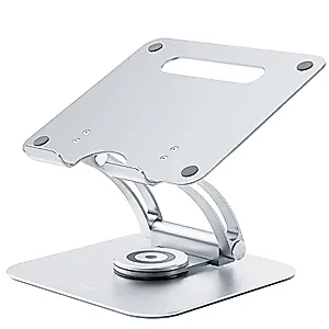Nulaxy 360 Rotating Laptop Stand for Desk, Laptop Riser Adjustable Height and Angle, Foldable and Portable Travel Laptop Stand, Holds up to 22lbs, Fits All MacBook, Laptops