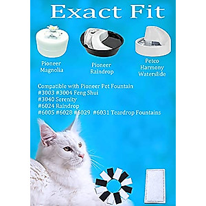 Amazinpure 12 Pack Raindrop Plastic Fountain Charcoal Filters Compatible with Pioneer pet Fountain Filters Harmony Pawslife Plastic Fountains #3003#6024#3040#6029#6028#6005#6031