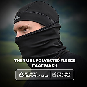 Mountain Made Balaclava Thermal Polyester Fleece Face Mask, Black, One Size