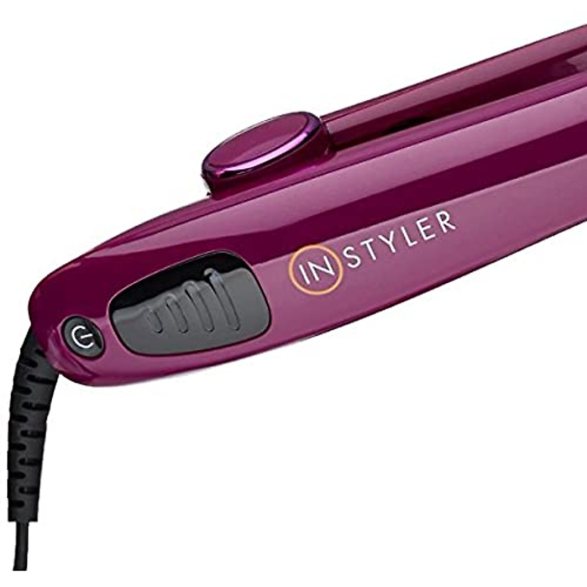 InStyler Max 1.25" Purple 2-Way Professional Rotating Iron with Sectioning Comb - Heated Tourmaline Ceramic Barrel Straightens Without Creasing for Blowout Styling - For All Hair Types