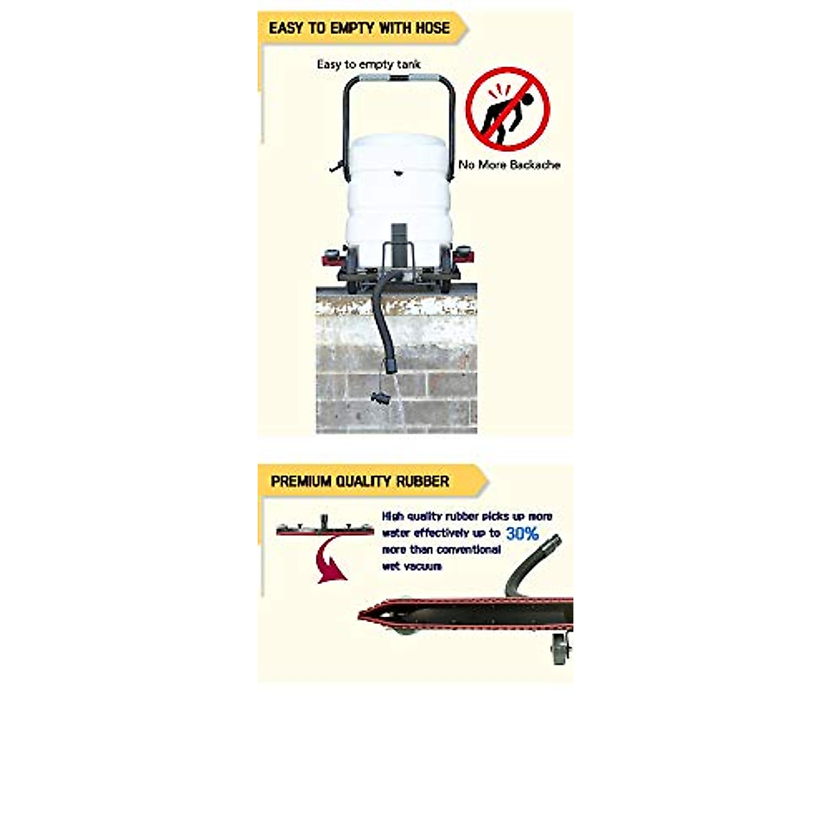 JANILINK Wet Dry Vacuum 24 Gal with Powerful 2 Motors