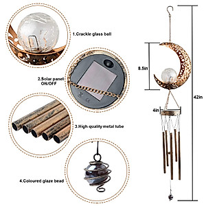 Moon Wind Chime Women Birthday Gift Grandma Birthday Gift Outdoor Solar Garden Moon Gift Garden Party Decor Wind Chimes Solar Moon Gifts Gift for Women Mother Gifts Women Gift,Mom Gift from Daughter​