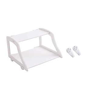 SOESFOUFU 1pc Router Storage Rack Layer Storage Shelf Router Rack Router Storage Mount Shelf Router Stand Wall Mount Shelf Double-layer Storage Holder Shelf Bracket Mini Router Plastic White