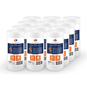 Aquaboon 5 Micron Water Filter 10 x 4.5 - Big Sediment Water Filter - Whole House Water Filter Replacement Cartridge Compatible With W15-PR, DGD-5005, GXWH35F, GXWH30C, HD-950, WFHD13001B (12 Pack)