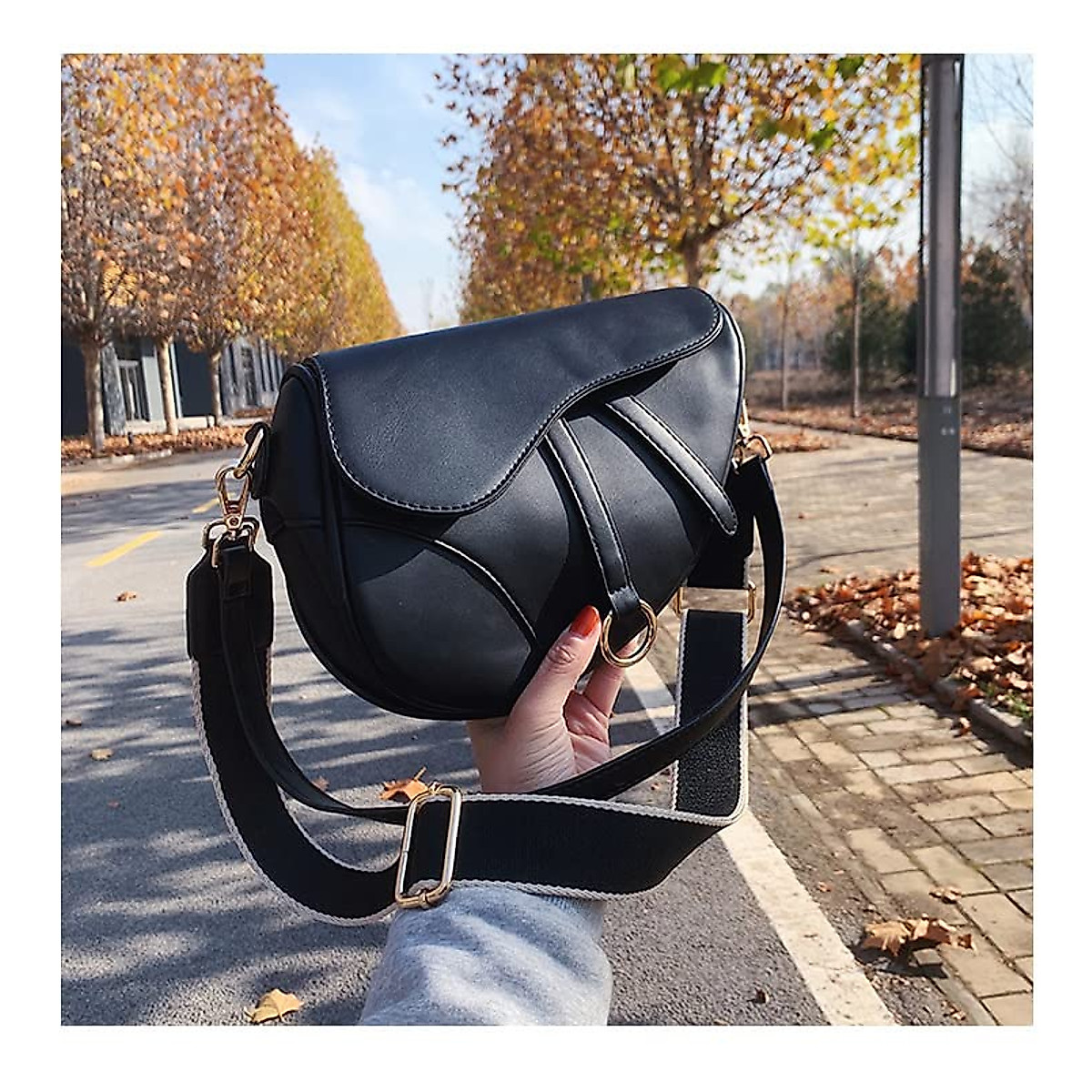 PURFANREE Women Trendy Small Clutch Purse Saddle Shoulder Bag Underarm Handbag Satchel HandBag Crossbody Bag