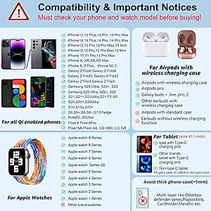 Wireless Charger 4 in 1 for Apple Charging Station for iPhone 15 Pro Max/14/13/12/11 AirPods Pro 2, iPad Stand Dock, Watch Charger for iWatch 9/8/7/6/SE, Charging Station for Apple Multiple Devices