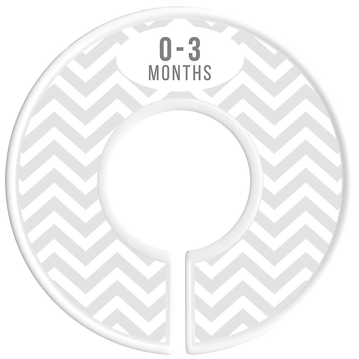 Baby Closet Size Dividers, Light Grey, Set of 6 Organizers, Stripe, Chevron