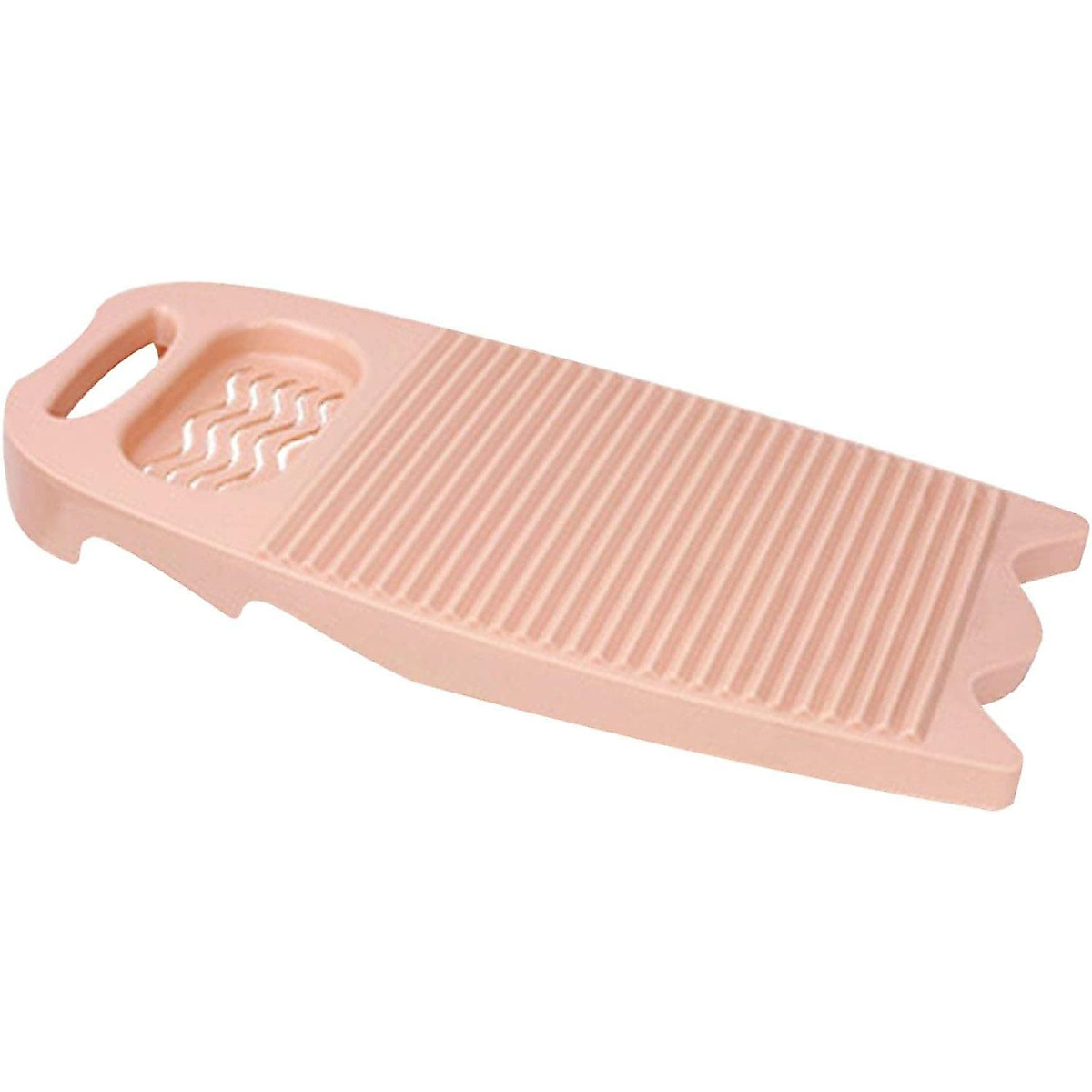 Household Washboard, Non-Slip Washboard for Hand Washing Clothes, Wash Board for Laundry with Soap Holder for Home School (Pink)