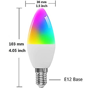 DOGAIN LED Candelabra Bulbs E12 Base, Color Changing and Dimmable Smart Light Bulb, Compatible with Alexa Google Home, Tunable White Chandelier Light Bulbs 320 lm 35w Equivalent, 3 Pack
