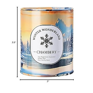 CHAMBERY Winter Wonderland Candle | Inspired by The Rocky Mountains in Premium Tin | Soy Wax with Lead-Free Cotton Wick | 55-Hour Burn | Festive Fragrance for The Season