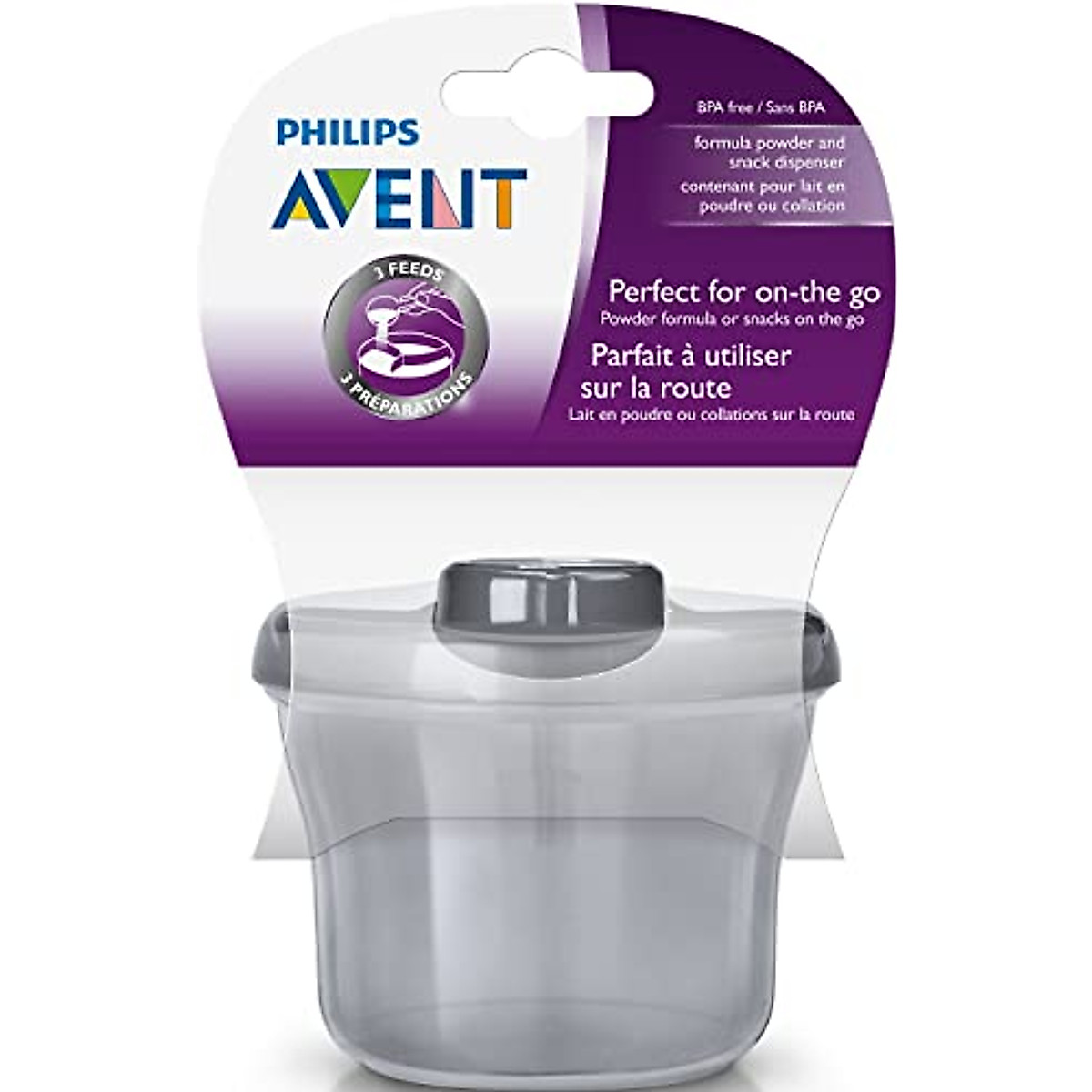 Philips AVENT Powder Formula Dispenser and Snack Cup, Grey, SCF135/18