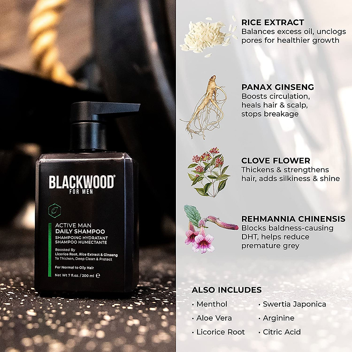 BLACKWOOD FOR MEN Dapper Dad Set including Travel Bag, Active Man Shampoo, Active Man Conditioner, & Pure Moisture Body Wash - Natural Vegan Formula