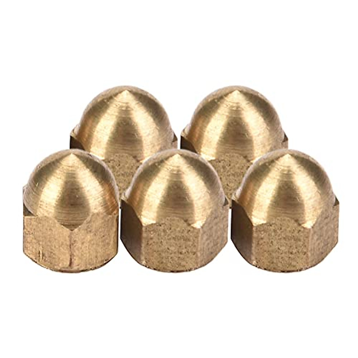 Brass Acorn Nut Kit Dome Brass Acorn Nuts, Silicone Caulking Tool Head Cap Hex Nuts Set Vehicle Fasteners (M4(20PCS))