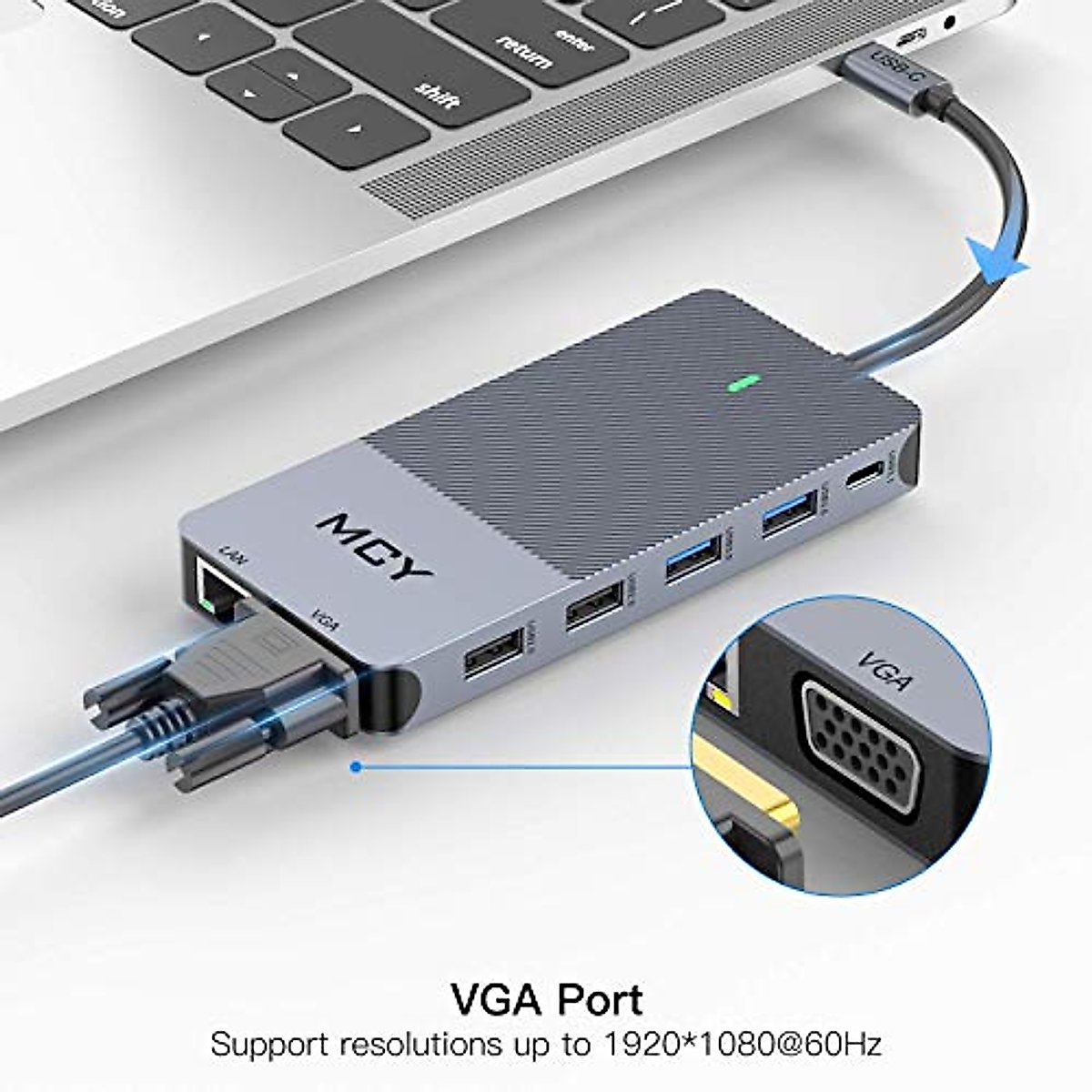 Docking Station, MCY 12 in 1 Triple Display Laptop USB C Docking Station Dual Monitor USB Type C Hub with Dual HDMI VGA Adapter, Compatible with MacBook, XPS, Dell, USB C Dock