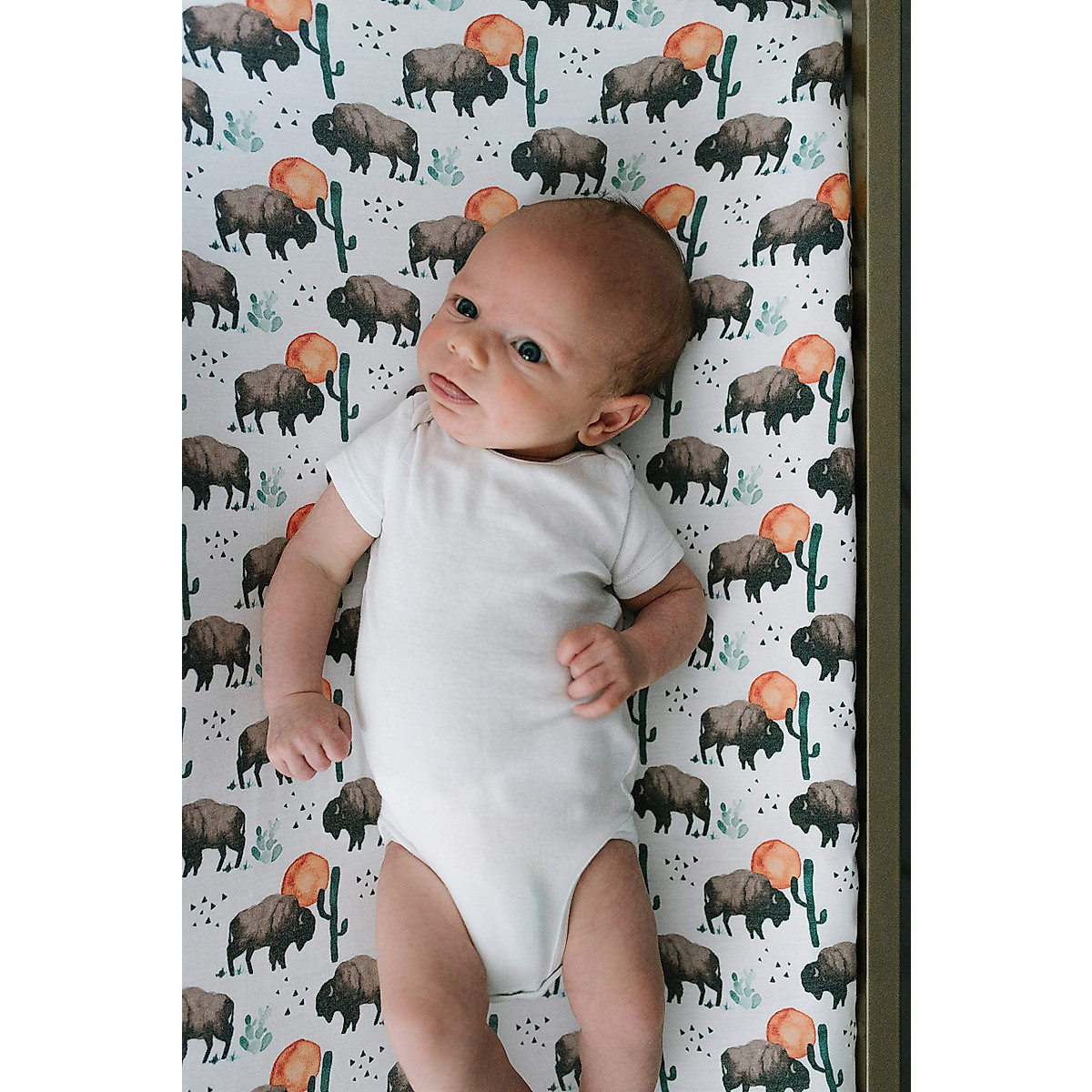 Premium Knit Diaper Changing Pad Cover"Bison" by Copper Pearl