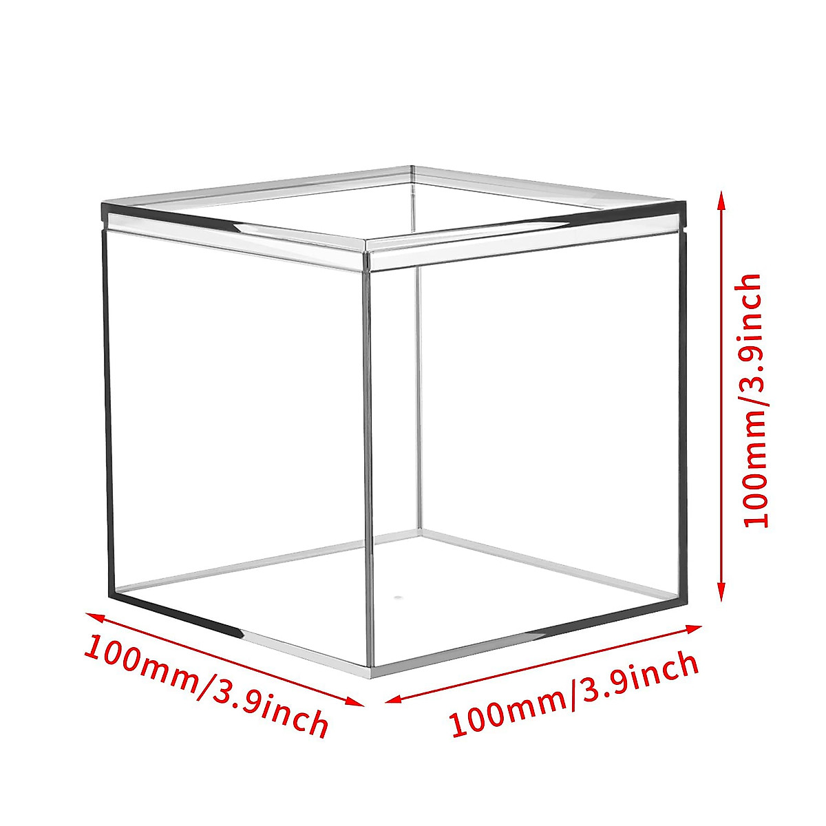 Hewomate Acrylic Boxes for Display, 3.9x3.9x3.9 Inches 4 Pack Clear Plastic Acrylic Favor Boxes, Small Acrylic Box with Lid, Square Cube Storage Containers for Candy Jewelry Pill and Tiny Item