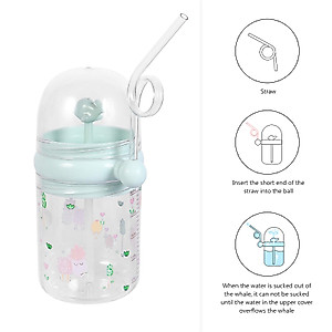 TOYANDONA Baby Drinking Cup with Straw Water Whale Spray sippy Cup Portable Toddler Cups Summer Water Cup Green(Pattern Random)