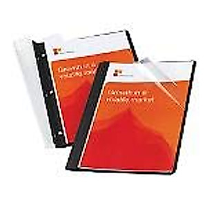 Office Depot Brand Linen Clear-Front Report Covers, Black, Pack of 5