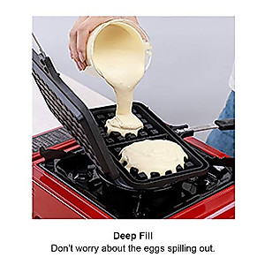 Baffect Non-stick Waffle with 5 Inches Easy Cleanup Surfaces, Portable Stove Top Aluminum Waffle Maker Pan Perfect for Family Breakfast Baking