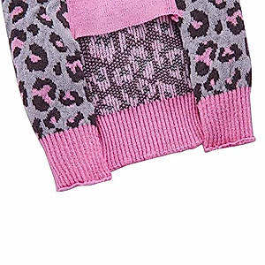 Christmas Outfit for Dogs Female Pet Winter Sweater Clothes Pink Dog Cute Bowknot Puppy Puppy Leopard Pet Clothes
