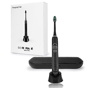 Yiwangtong Trade Rechargeable Sonic Electric Toothbrush with 5 Modes,4 Toothbrush Heads and one Travel case