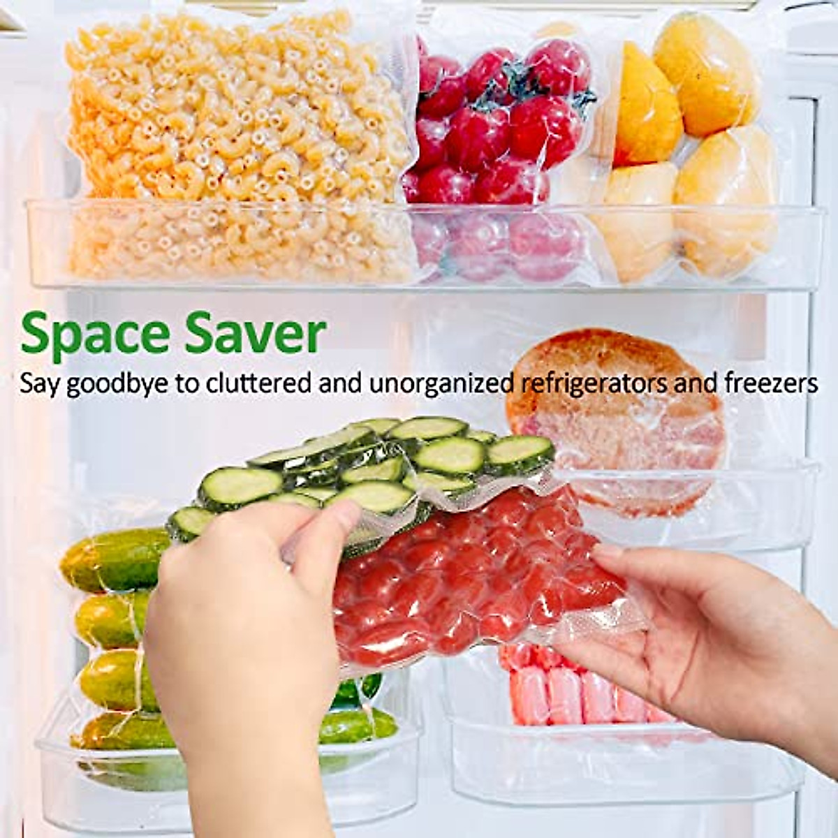 Vacuum Sealer Bags Roll 2 Pcs 11" x 150' Rolls (Total 300 feet) Vac Seal Bags for Food Saver Storage, Meal Saver Freezer Vacuum Sealer Bags, Sous Vide Bags Vacuum Sealer, Non-BPA Vacuum Sealer Bags