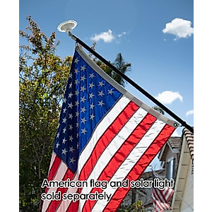 American Signature Flag Pole for House - 6 ft Heavy-Duty Aluminum Tangle Free Spinning Flag Pole with Metal Mounting Rings - Outdoor Wall Mount Flagpole for Residential Commercial (Black, 6')