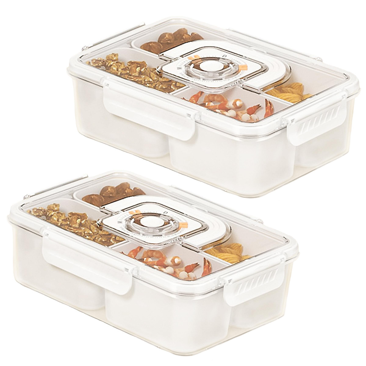 Venusorn Food preservation box with timer (2 pieces), Transparent
